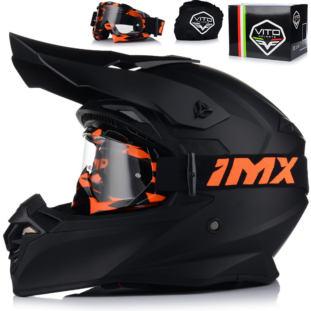 KASK MOTOCYKLOWY | VITO TIVOLI + GOGLE IMX | OFF-ROAD ENDURO CROSS QUAD ...